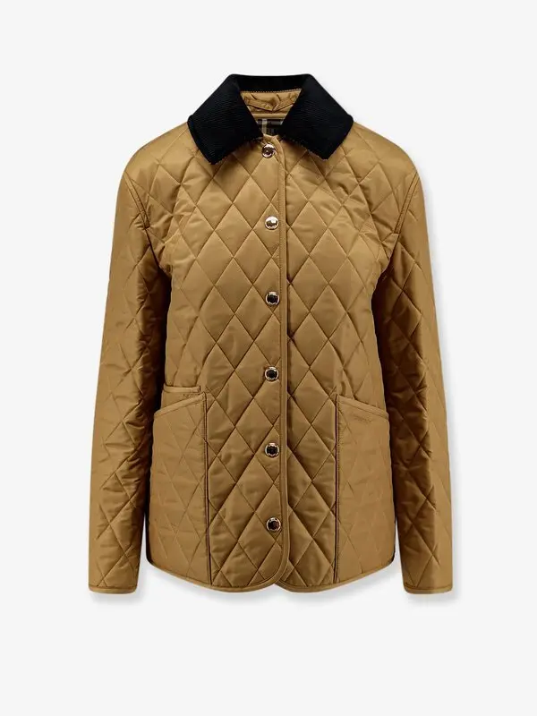 Burberry Quilted Jacket With Corduroy Collar
