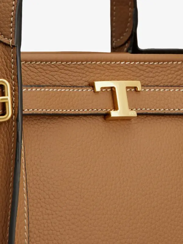 TOD'S T Signature Leather Tote Bag