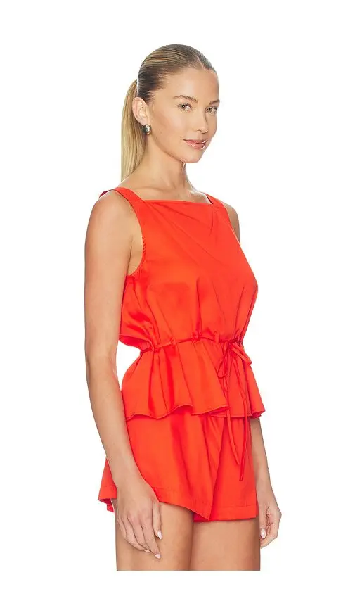 LESET Yoko Drawstring Tank In Orange