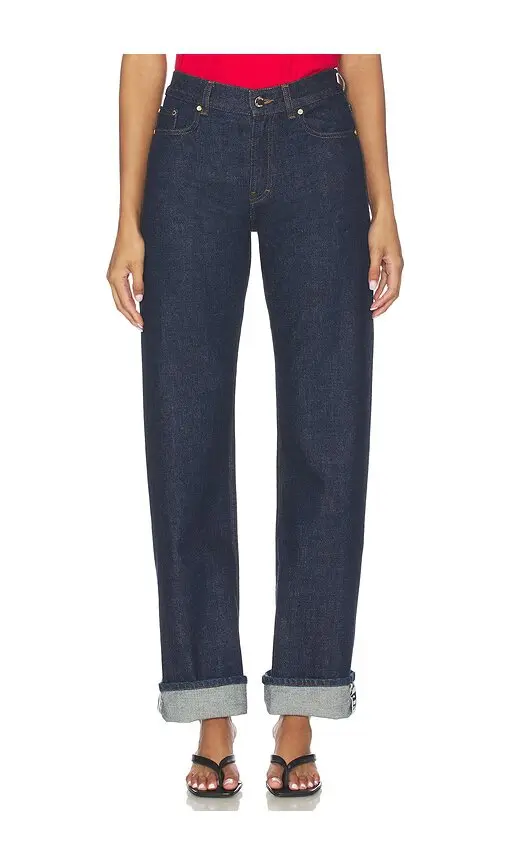 Casablanca Selvedge Embroidered Laurel Jeans In Blue