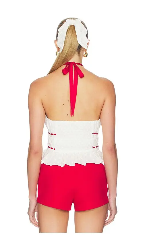 Majorelle Alessia Embroidered Halter Top