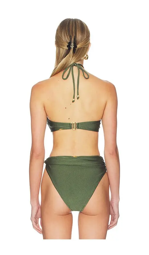 PatBO Aurora Lycra Bikini Top In Olive
