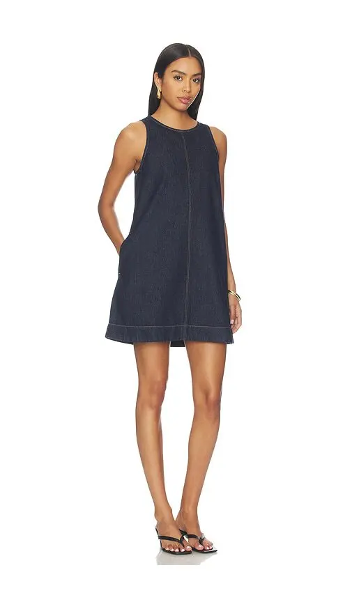 Madewell Halter Dress In Blue