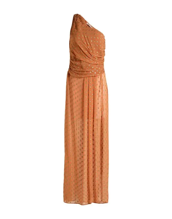 TWINSET Maxi Dress Rust Size Viscose, Polyester