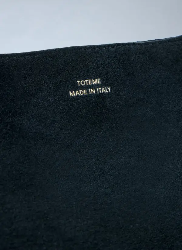 TOTEME Medium Bevel Suede Shoulder Bag - Black