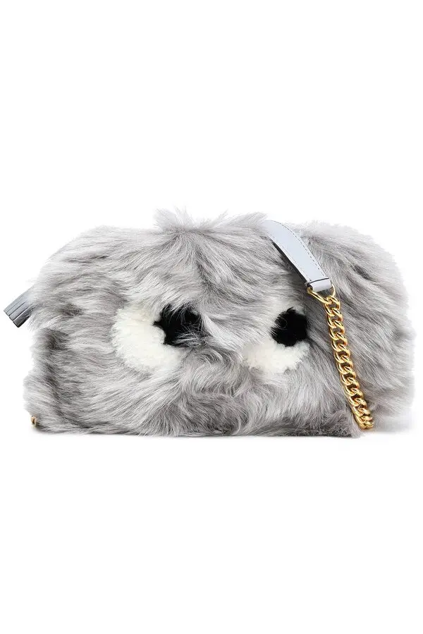 ANYA HINDMARCH Eyes Mini Shearling Shoulder Bag