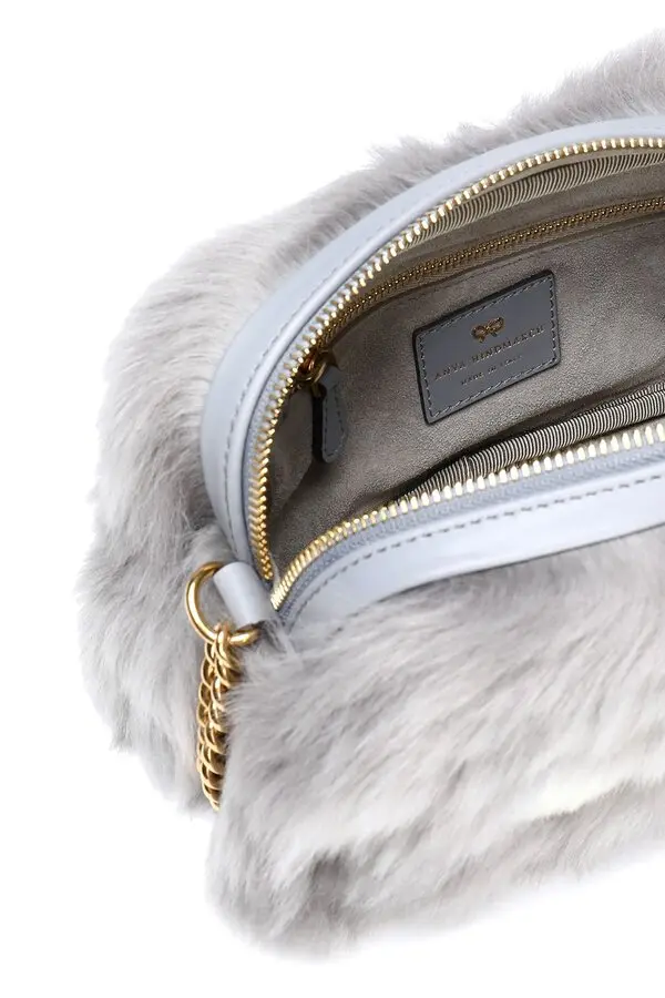 ANYA HINDMARCH Eyes Mini Shearling Shoulder Bag