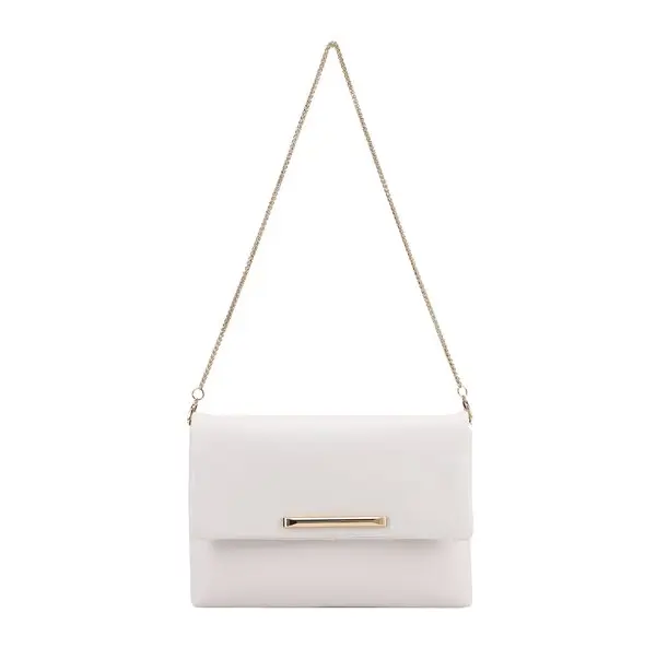PAUL COSTELLOE Tilda Leather Clutch Blanc De Blanc