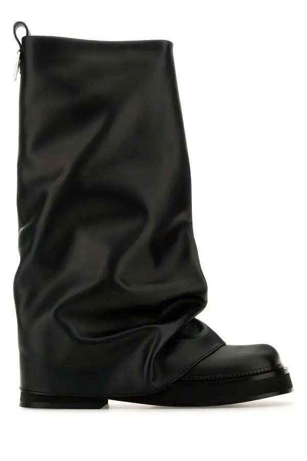 Attico Leather Robin Boots - Black
