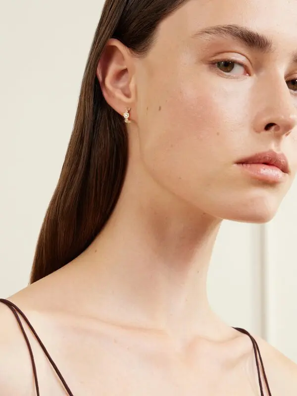 DAVID MORRIS Triolette 18-karat Diamond Hoop Earrings