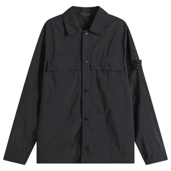 Stone Island Ghost Nylon Smerigliato Shirt Jacket - Black