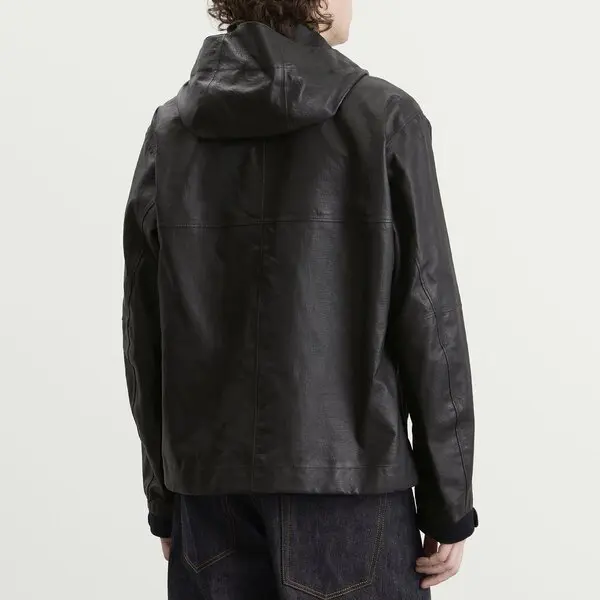 Stone Island Leather Organza Hooded Jacket
