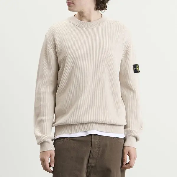 Stone Island Ribbed Soft Organic Cotton Jumper