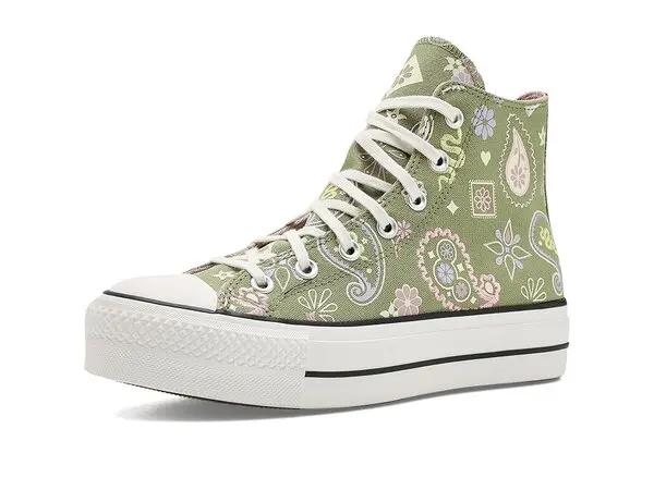 CONVERSE Chuck Taylor All Star Lift Platform Paisley Pop High-top Sneakers Shoes Android/petal Pit - Olive