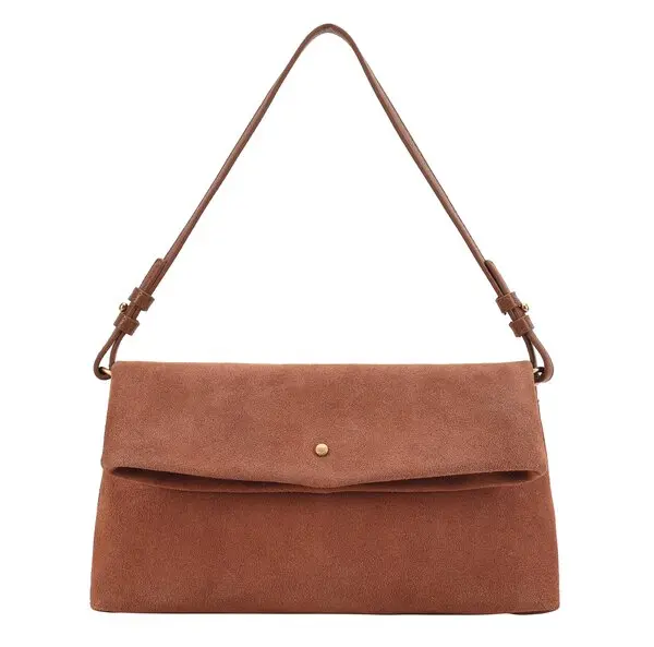 PAUL COSTELLOE Theodora Leather Shoulder Bag - Brown