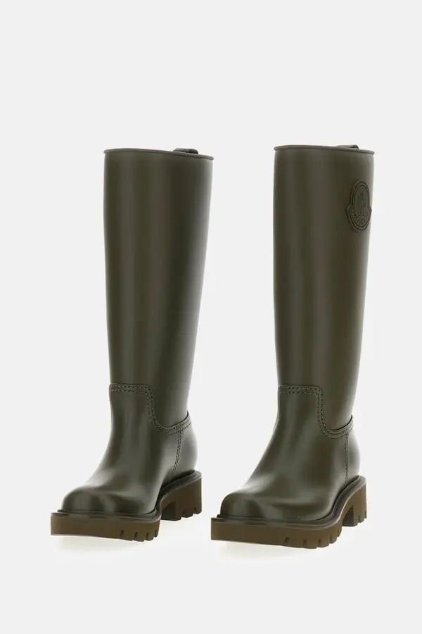 Moncler Knee High Rain Boots With Drawstring - Verde
