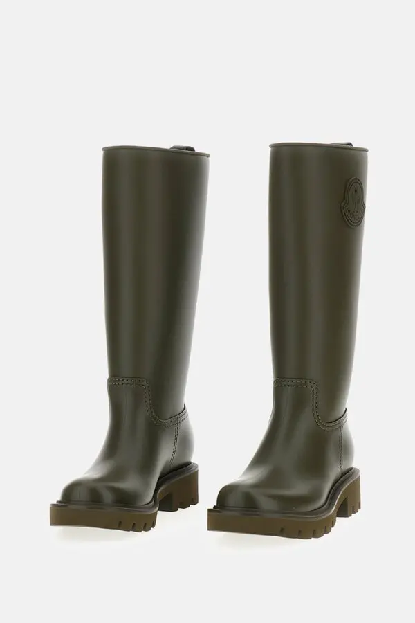 Moncler Knee High Rain Boots With Drawstring - Verde