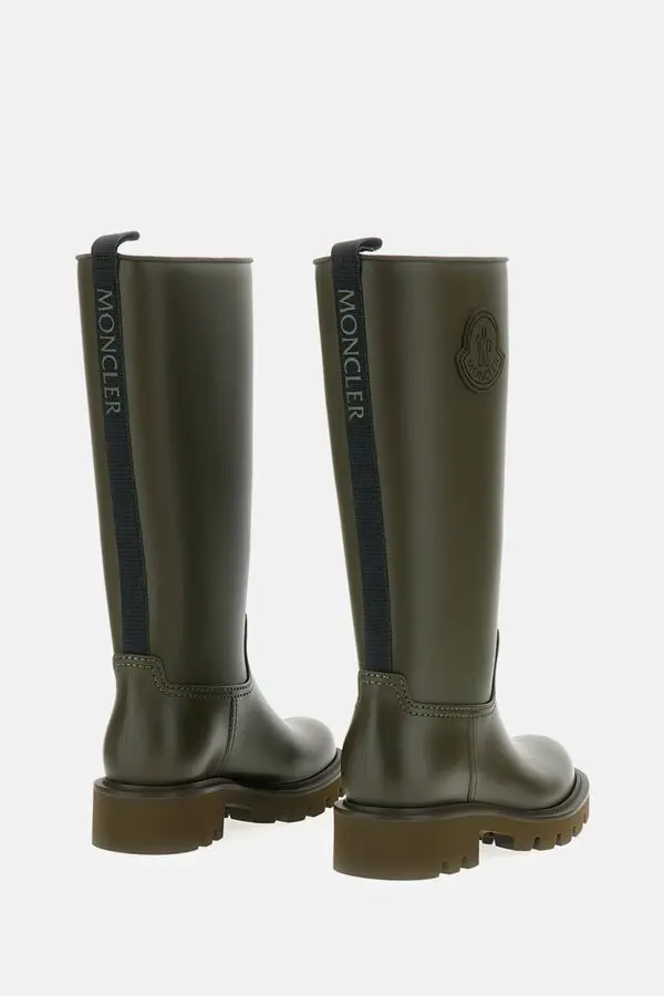 Moncler Knee High Rain Boots With Drawstring - Verde