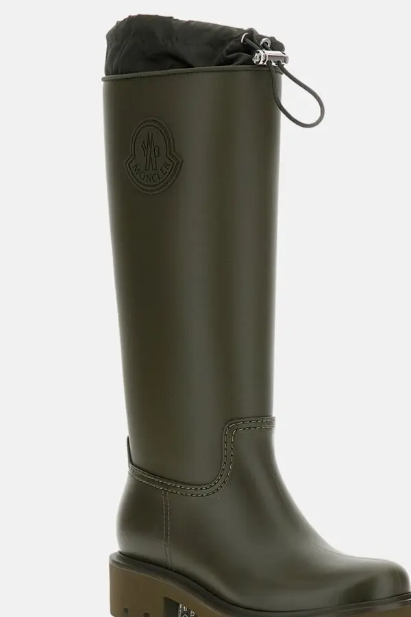Moncler Knee High Rain Boots With Drawstring - Verde