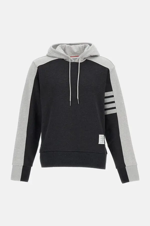 Thom Browne Hoodie 4-bar Colorblock - Grey