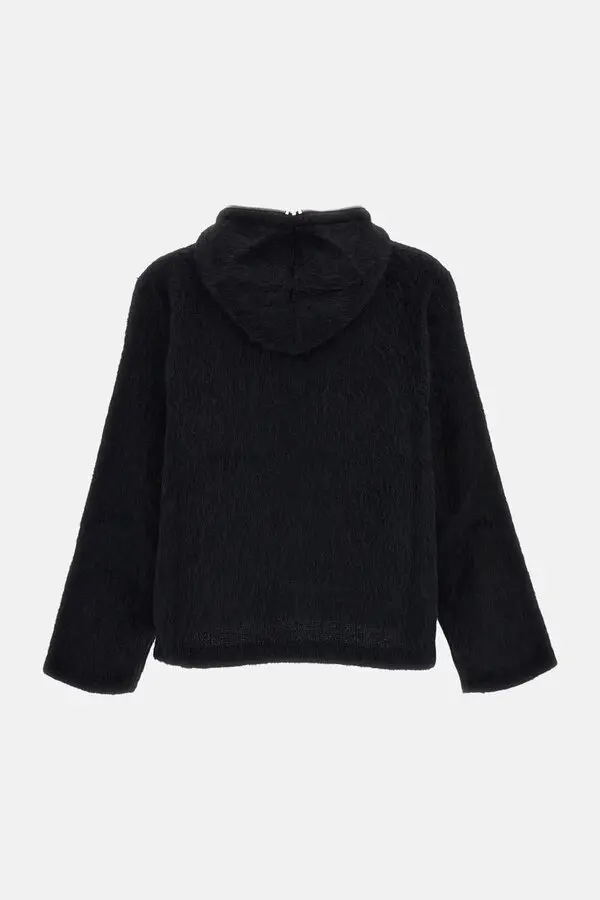 Our Legacy Full-zip Wool Blend Hooded Sweater - Nero