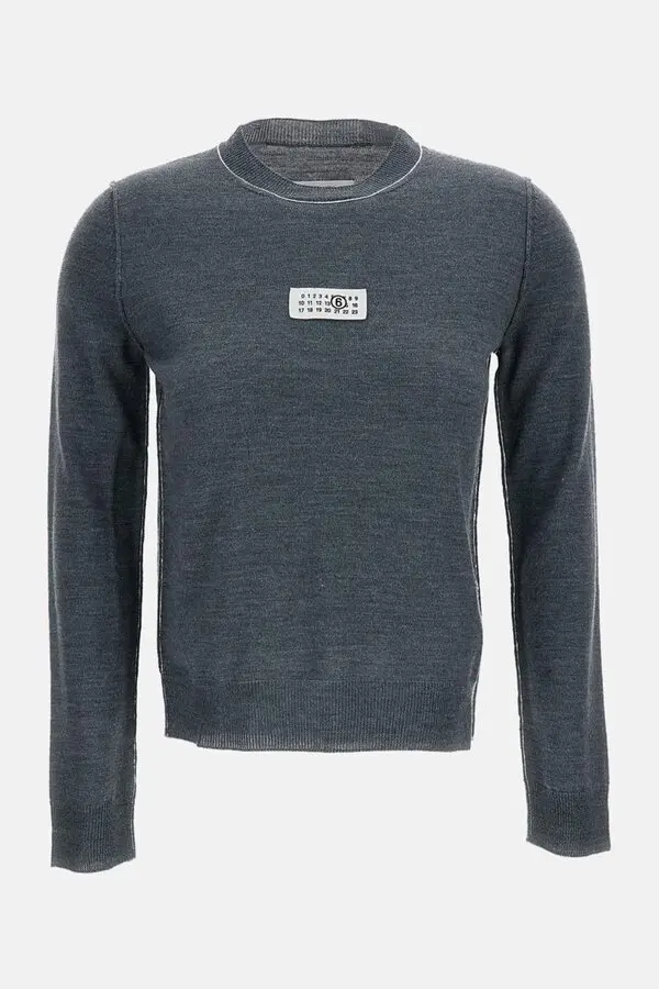 MAISON MARGIELA Knit Wool-blend Crew-neck Sweater - Grey