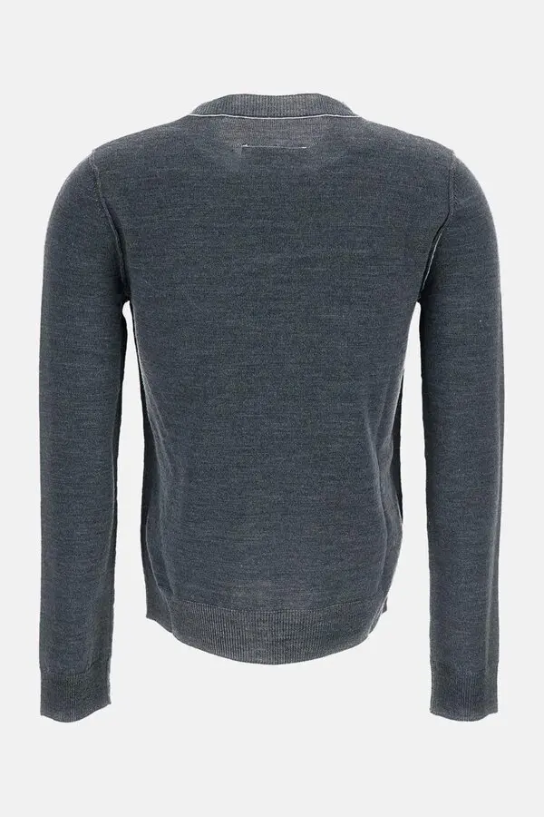 MAISON MARGIELA Knit Wool-blend Crew-neck Sweater - Grey
