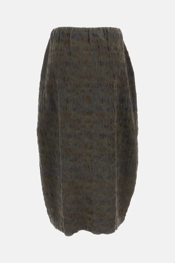 BOBOUTIC Midi Knit Skirt With Jacquard Pattern