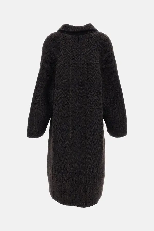 BOBOUTIC Double-breasted Mélange Yarn Coat