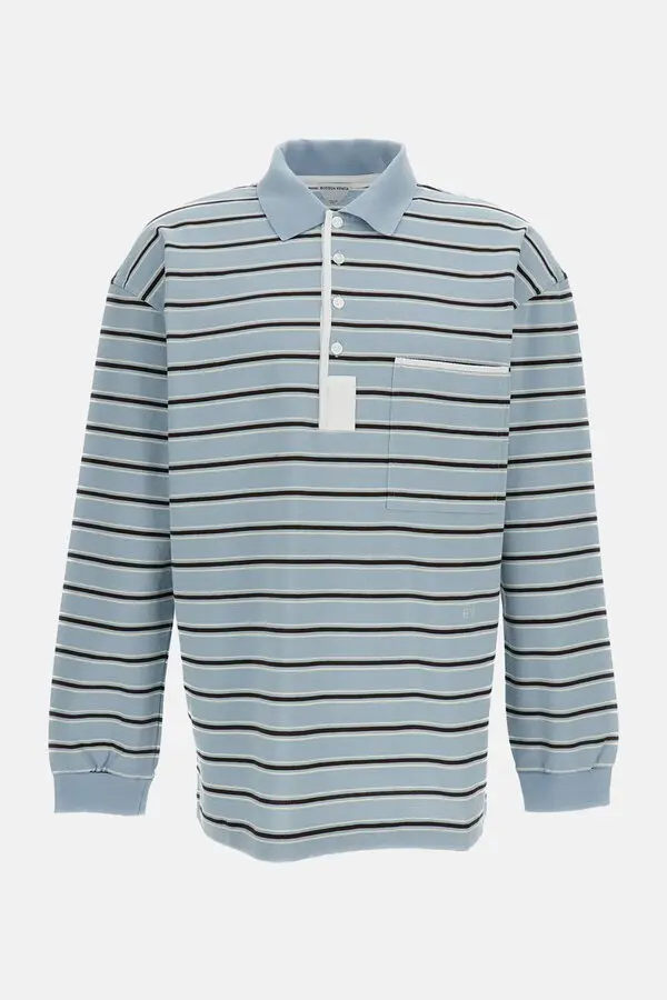 Bottega Veneta Polo A Righe - Azzurro
