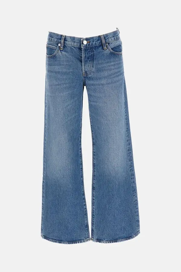 FRAME Amelia Gray X The Pixie Relaxed Wide-leg Cropped Jeans - Blu