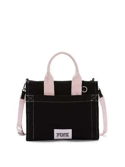 Pink Mini Crossbody Tote Bag - Black
