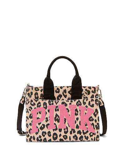 Pink Mini Tote Bag With Detachable Strap - Print