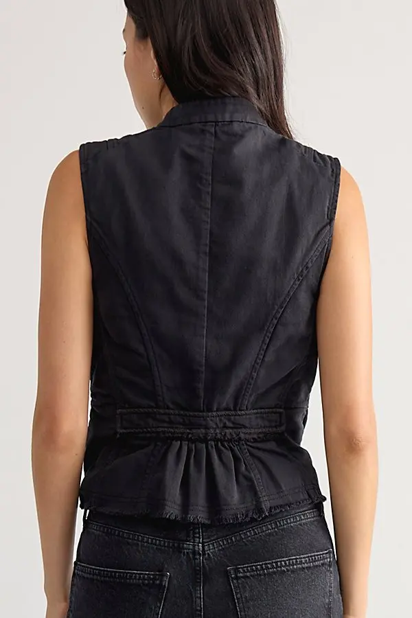 Free People Hearts On Fire Band Vest - Black