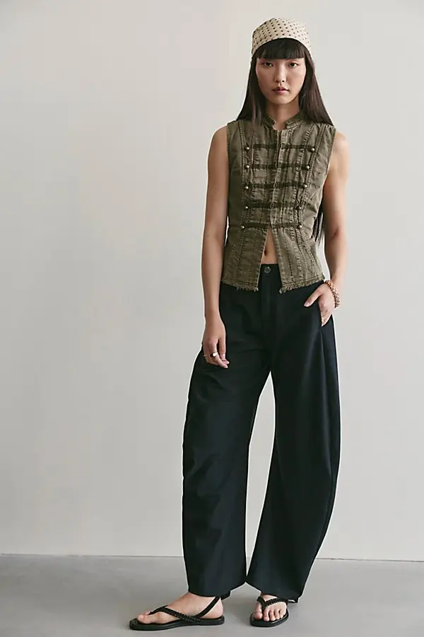 Free People Hearts On Fire Band Vest - Sealion