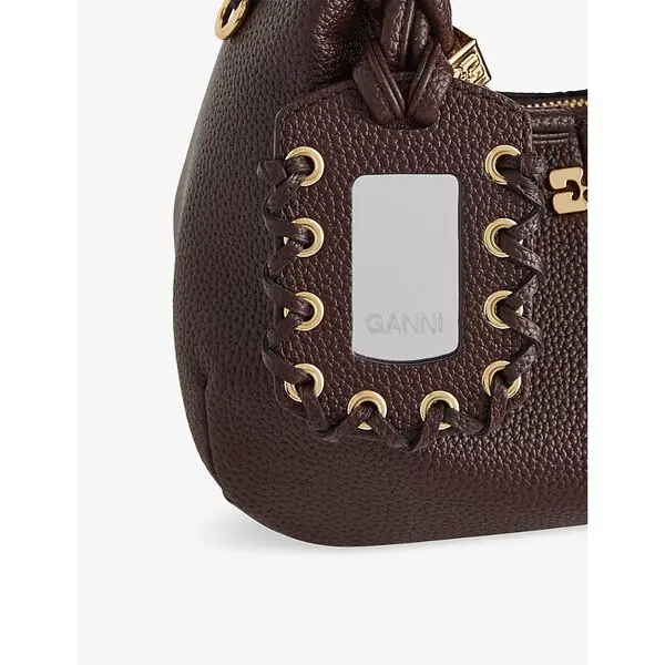 GANNI Faux-leather Hobo Mini Bag With Top Handle And Shoulder Strap
