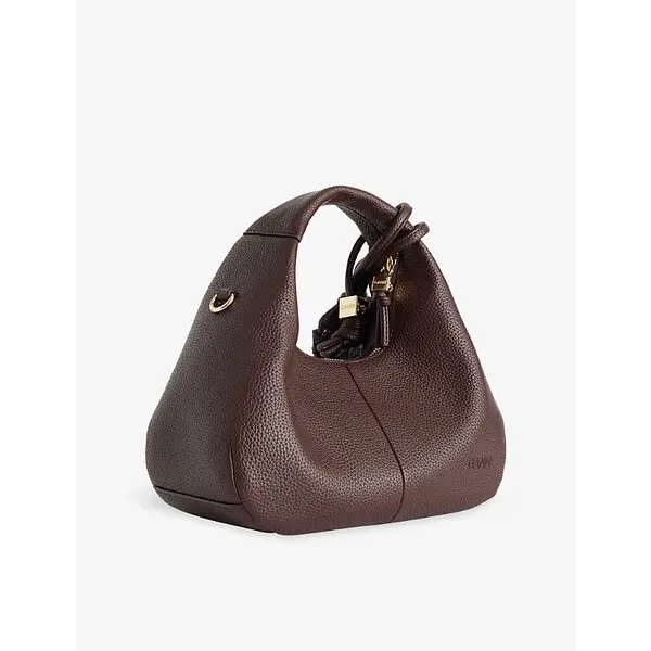 GANNI Faux-leather Hobo Mini Bag With Top Handle And Shoulder Strap