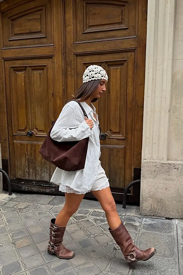 Free People Suzie Suede Slouchy Tote Bag - Espresso