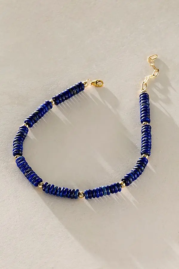 ALV X Free-est Lapis Lazuli And Gold Bead Anklet