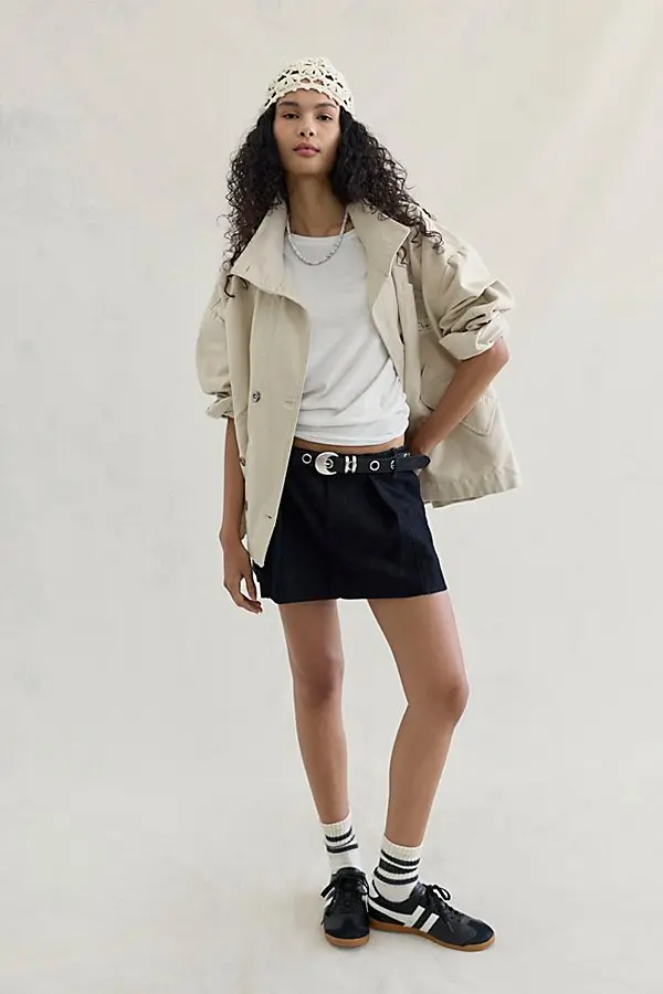 Free People Riverfront Vegan Mini Skirt
