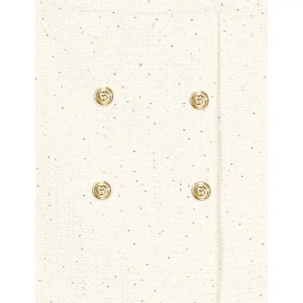 Maje Tweed Cotton-blend Skort With Gold-tone Buttons