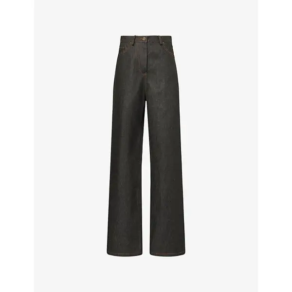 THE DROPPED COLLECTION Wide-leg Denim Jeans