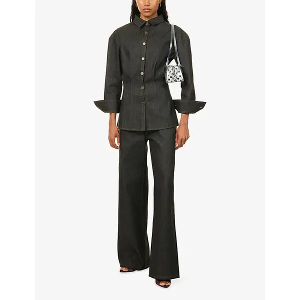 THE DROPPED COLLECTION Wide-leg Denim Jeans