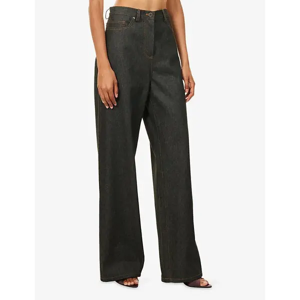 THE DROPPED COLLECTION Wide-leg Denim Jeans
