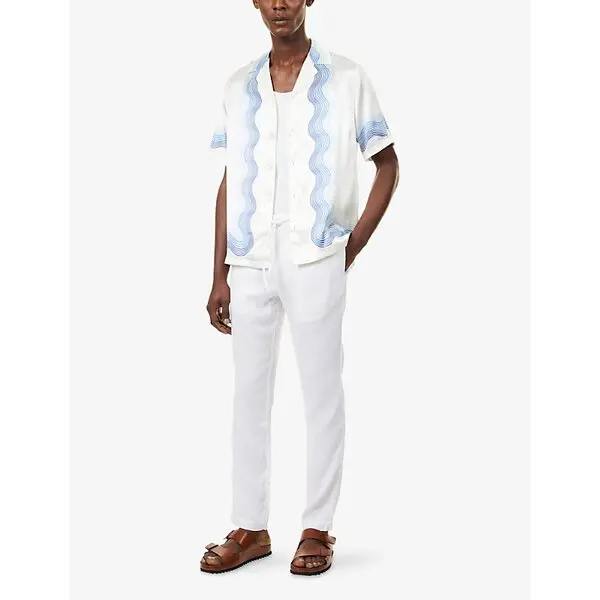 Frescobol Carioca Roberto Short-sleeve Silk Shirt - Navy