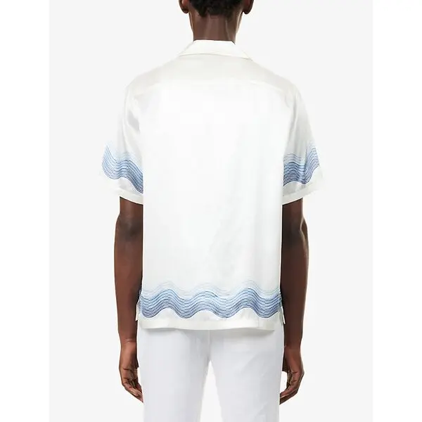 Frescobol Carioca Roberto Short-sleeve Silk Shirt - Navy
