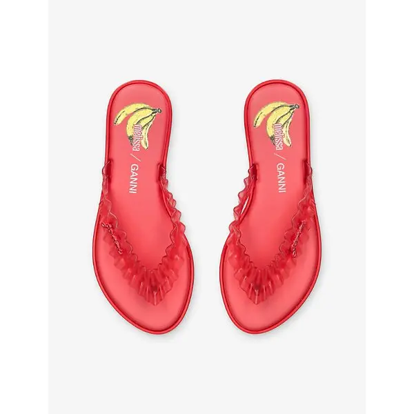GANNI X Melissa Branded Jelly Flip-flops - Red