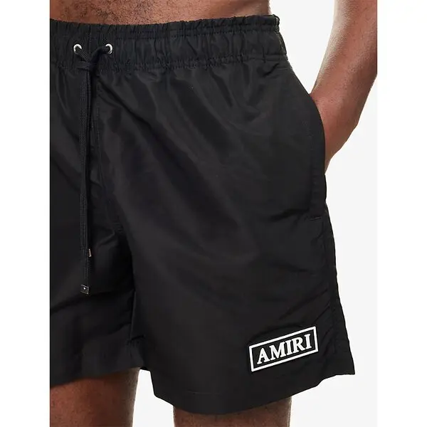 Amiri Patch Logo Swim Shorts - Black