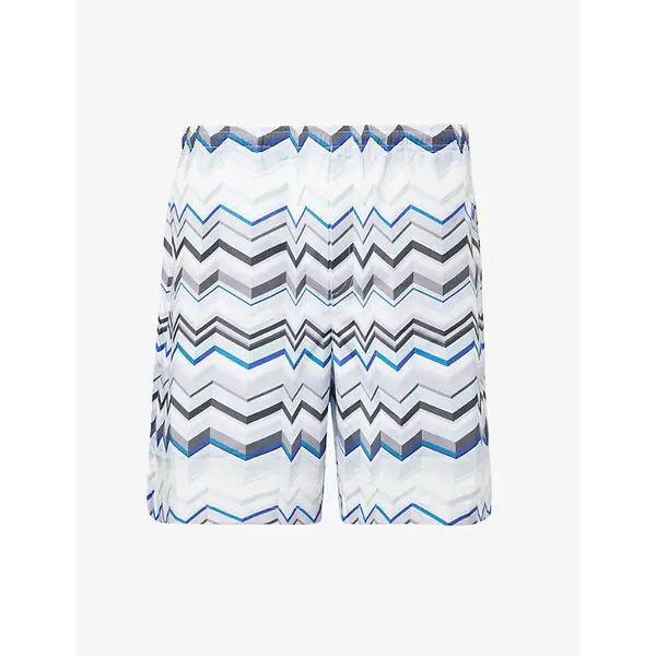 Missoni Zig-zag Print Swim Shorts - Blue