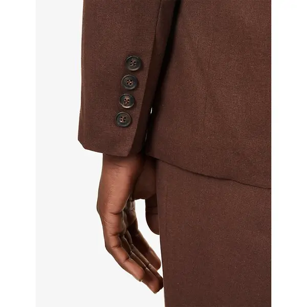 NOBL Dante Double-breasted Linen Blazer
